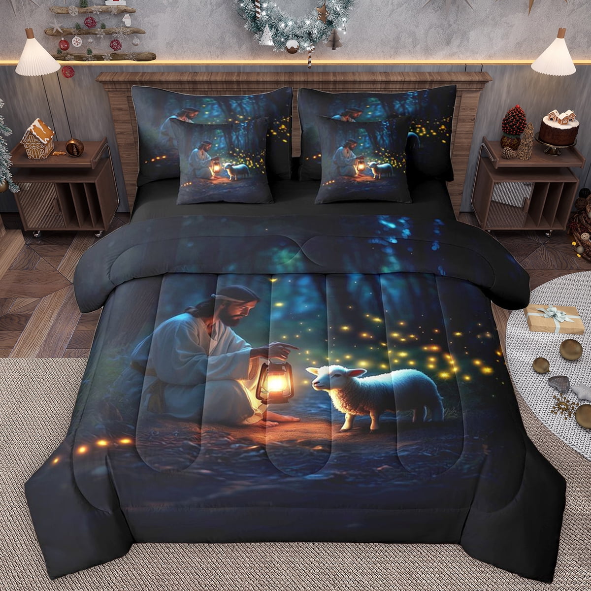 Homewish Western Christian Bible Bedding Comforter Set 7 Pieces for ...