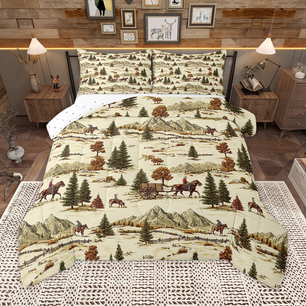 Homewish Western Cowboy Bedding Comforter Set,Rustic Southwestern Twin ...