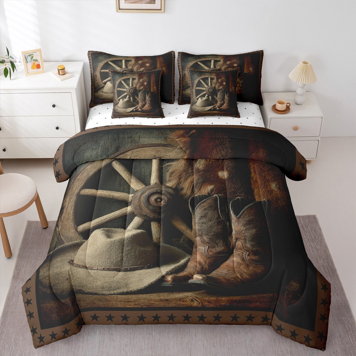 Homewish Western Cowboy Boots 7-Piece Bedding Comforter Set for Boys ...