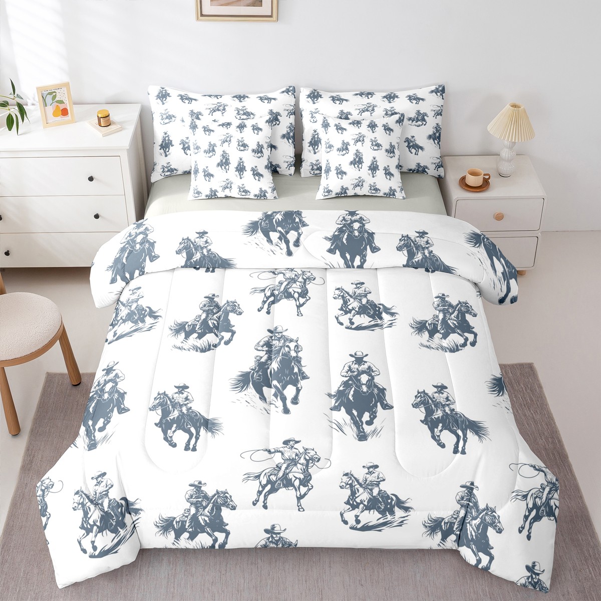 Homewish Western Cowboy 7-Piece Twin Bedding Set - Exotic Retro ...