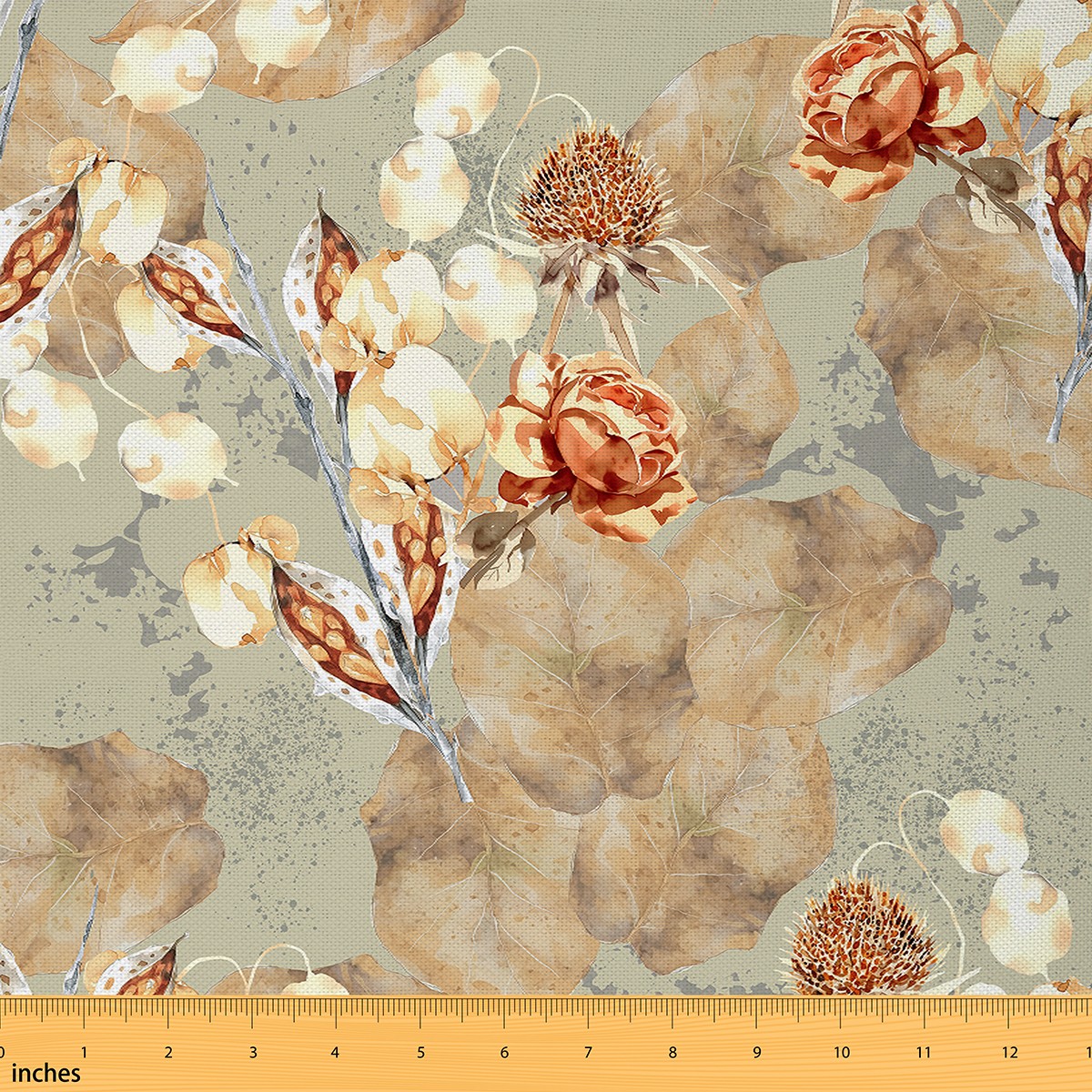 Homewish Wheat Floral Flower Fabric by the Yard 2 Yards for Kids ...