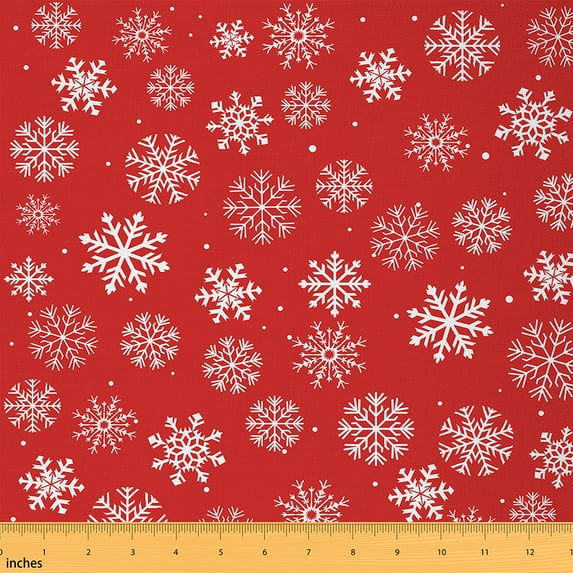 Homewish White Christmas Snowflake Fabric by the Yard 3 Yard,Merry Xmas ...