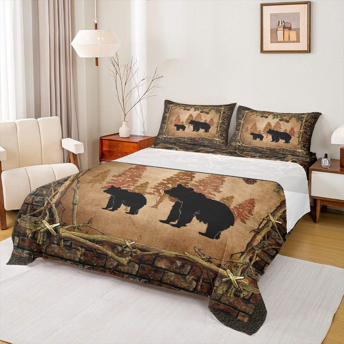 Homewish Wild Animal Bear Full Size Sheets,Western Cowboy Tribal Bed ...