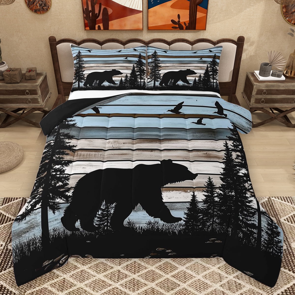 Homewish Wild Deer Queen Comforter Set,Jungle Animal Bedding Sets ...