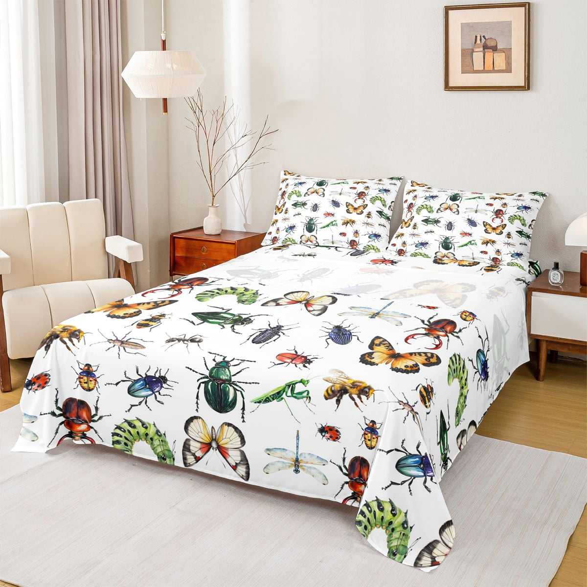 Homewish Wild Flying Animal Full Size Sheets,Bohemain Moth Bed Sheets ...