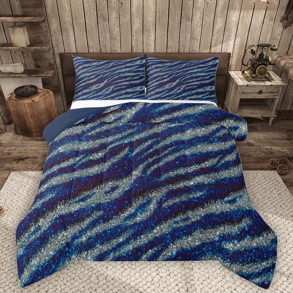 Homewish Wild Trger Striped Queen Comforter Set,Modern Gemeotric ...
