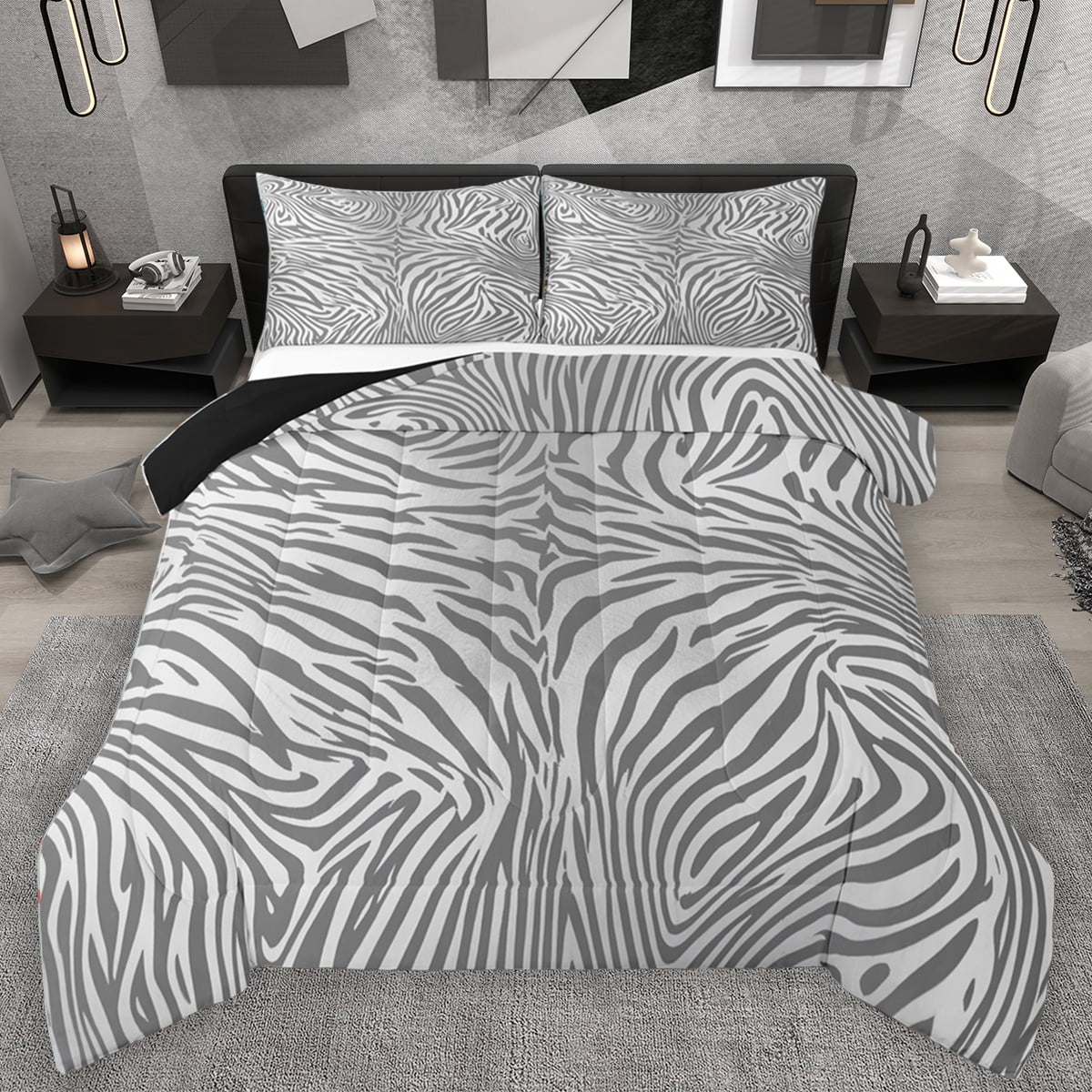 Homewish Wild Zebra Pattern Bedding Comforter Set,Jungle Animal Twin ...
