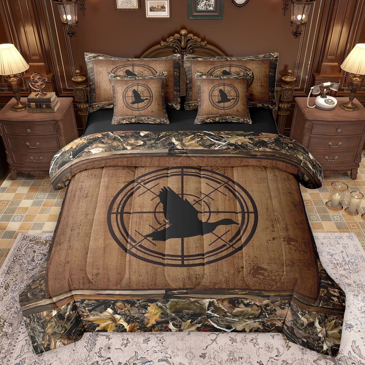 Homewish Wildlife Duck Animal Bedding Comforter Set 7 Pieces for Men ...