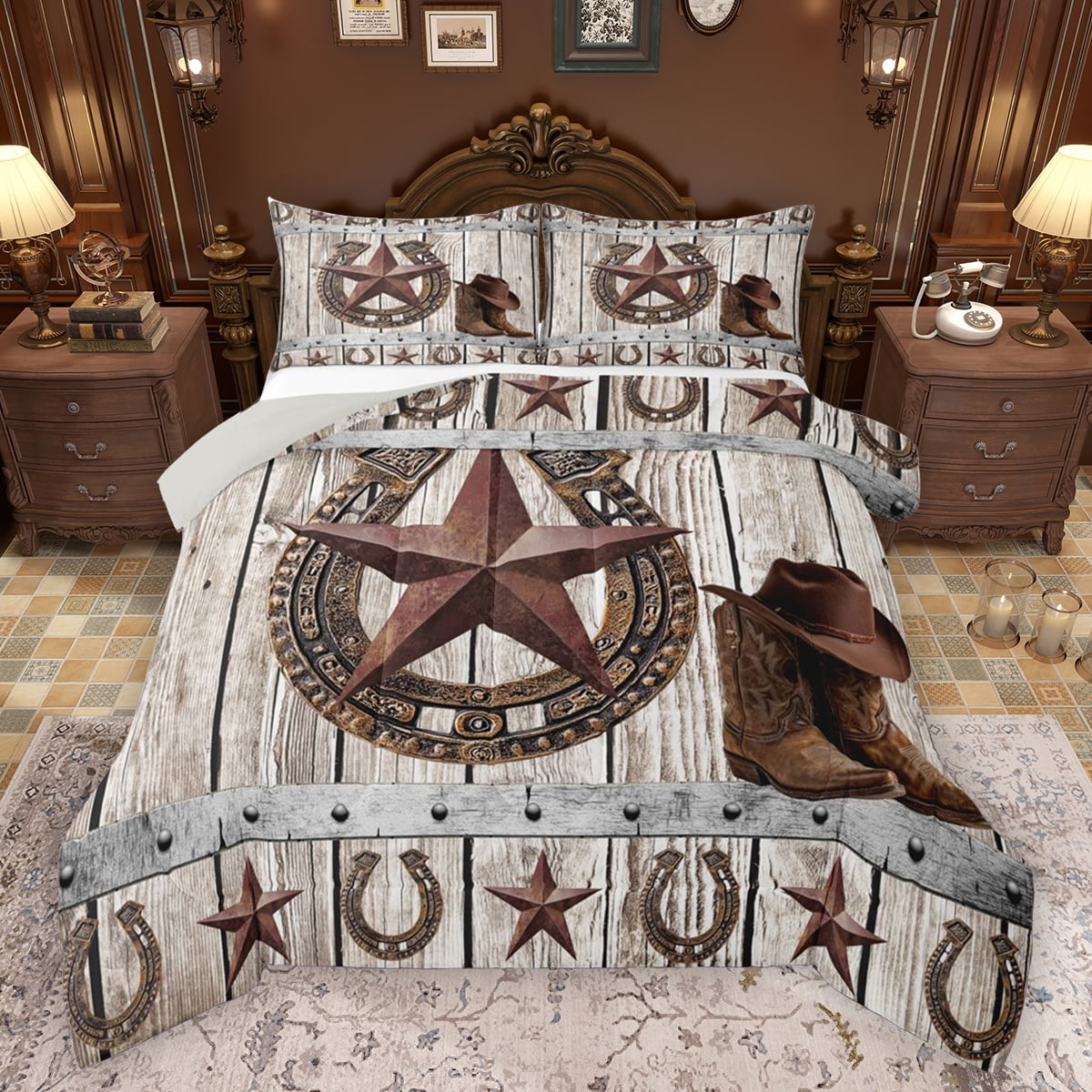 Homewish Wtexas Stars Horseshoe Bedding Comforter Set,Western Cowboy ...