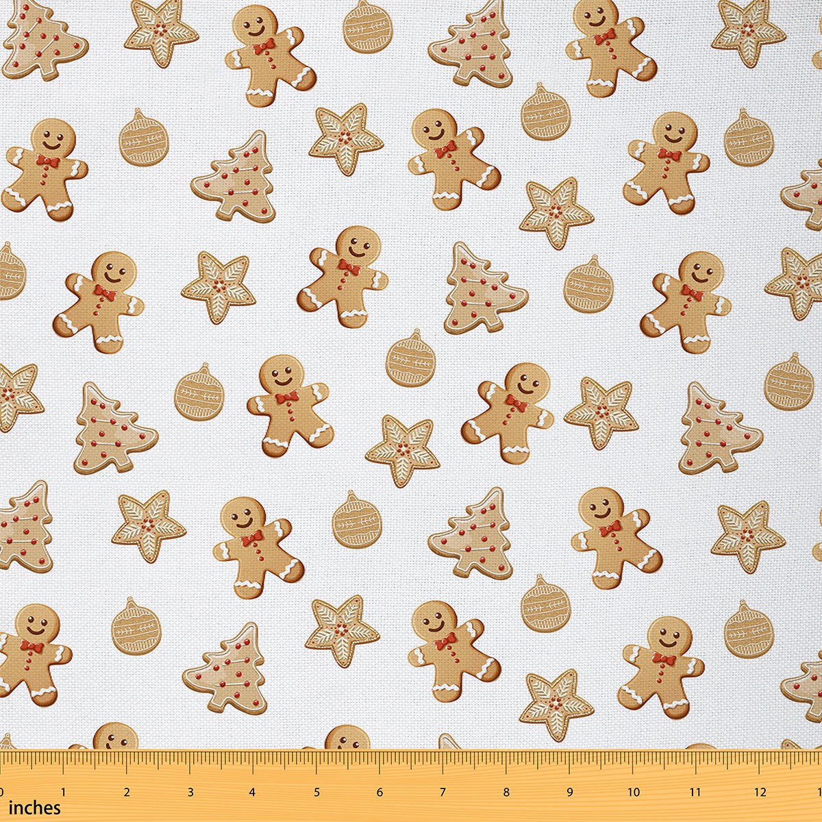 Homewish Xmas Gingerbread Man Fabric by the Yard 2 Yard,Merry Christmas ...