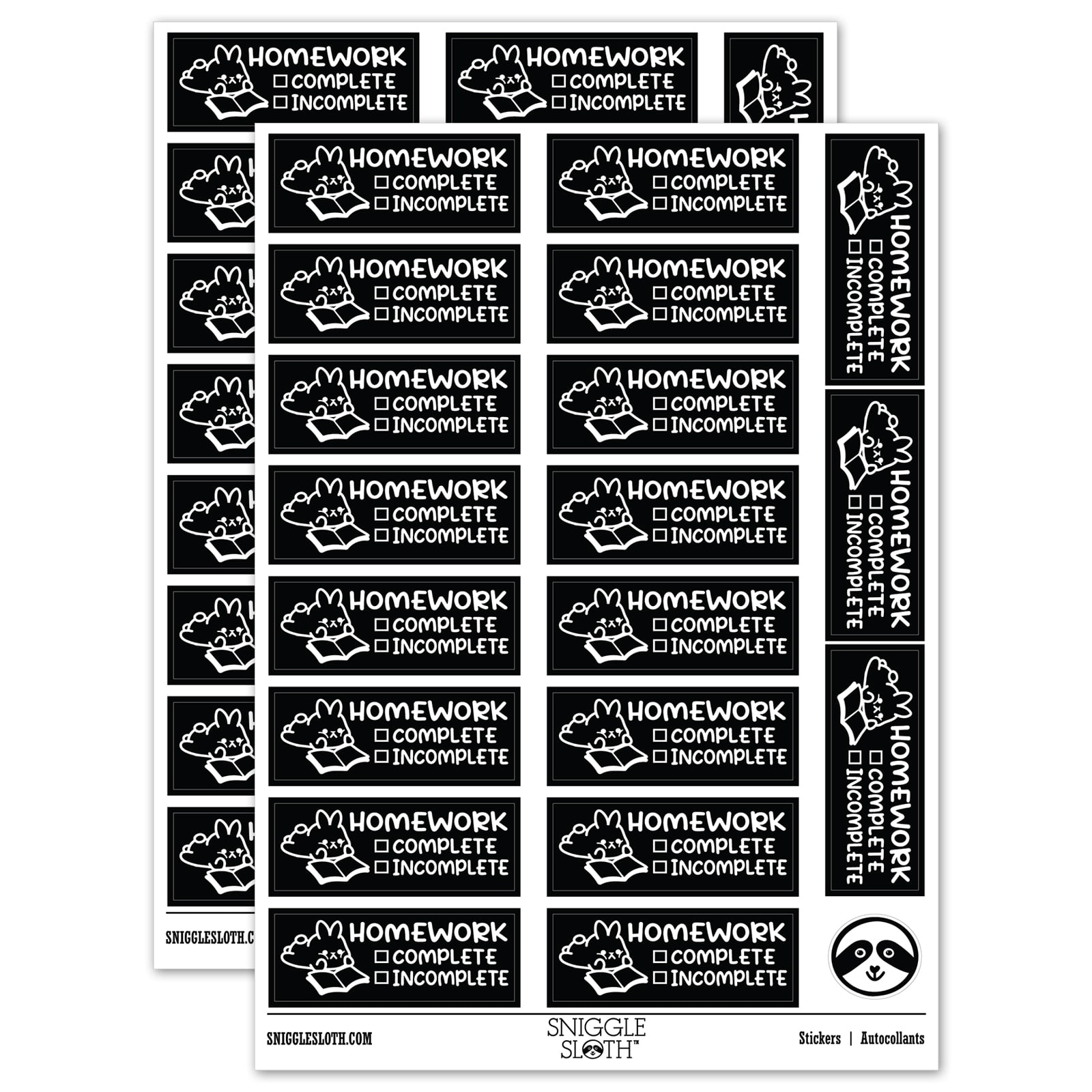 Homework Complete Incomplete Checklist Teacher Student School Sticker ...