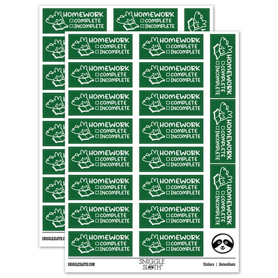 Homework Complete Incomplete Checklist Teacher Student School Sticker ...
