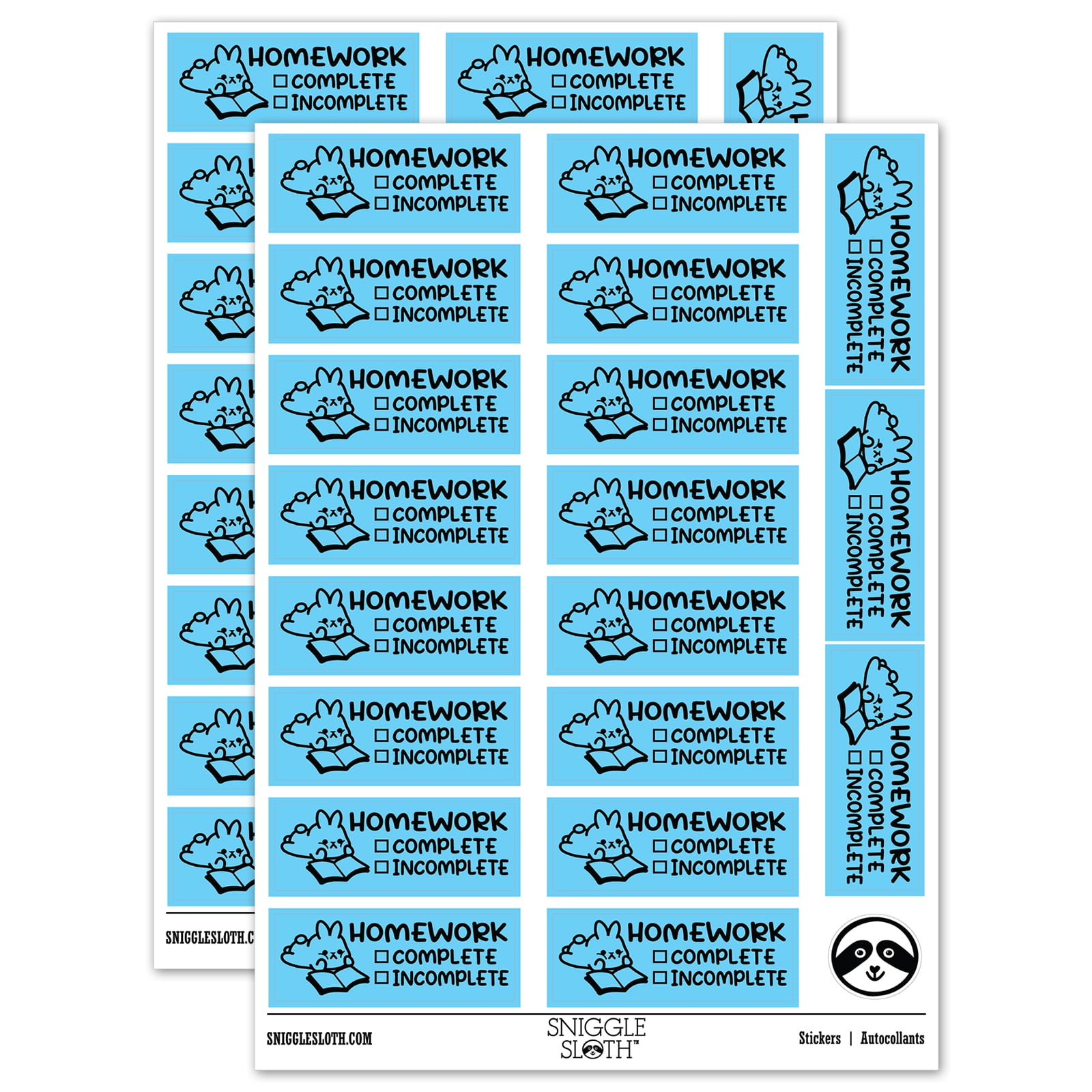 Homework Complete Incomplete Checklist Teacher Student School Sticker ...