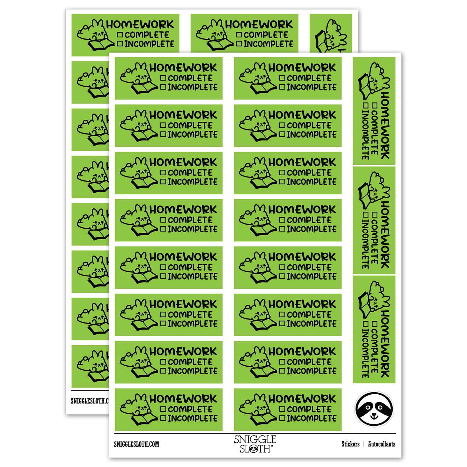 Homework Complete Incomplete Checklist Teacher Student School Sticker ...