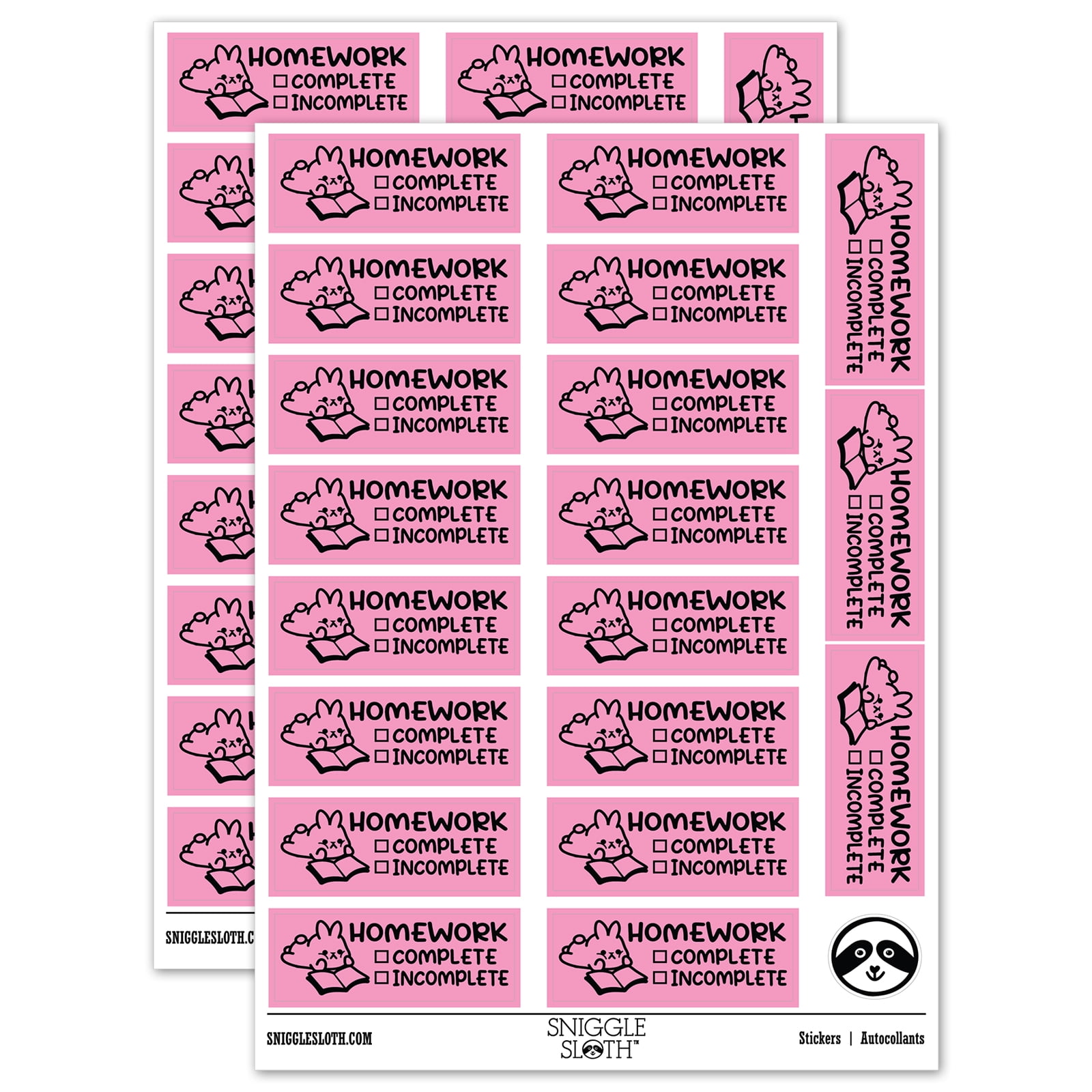 Homework Complete Incomplete Checklist Teacher Student School Sticker ...