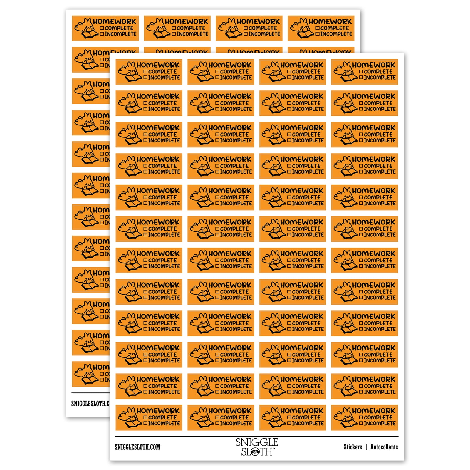 Homework Complete Incomplete Checklist Teacher Student School Sticker ...