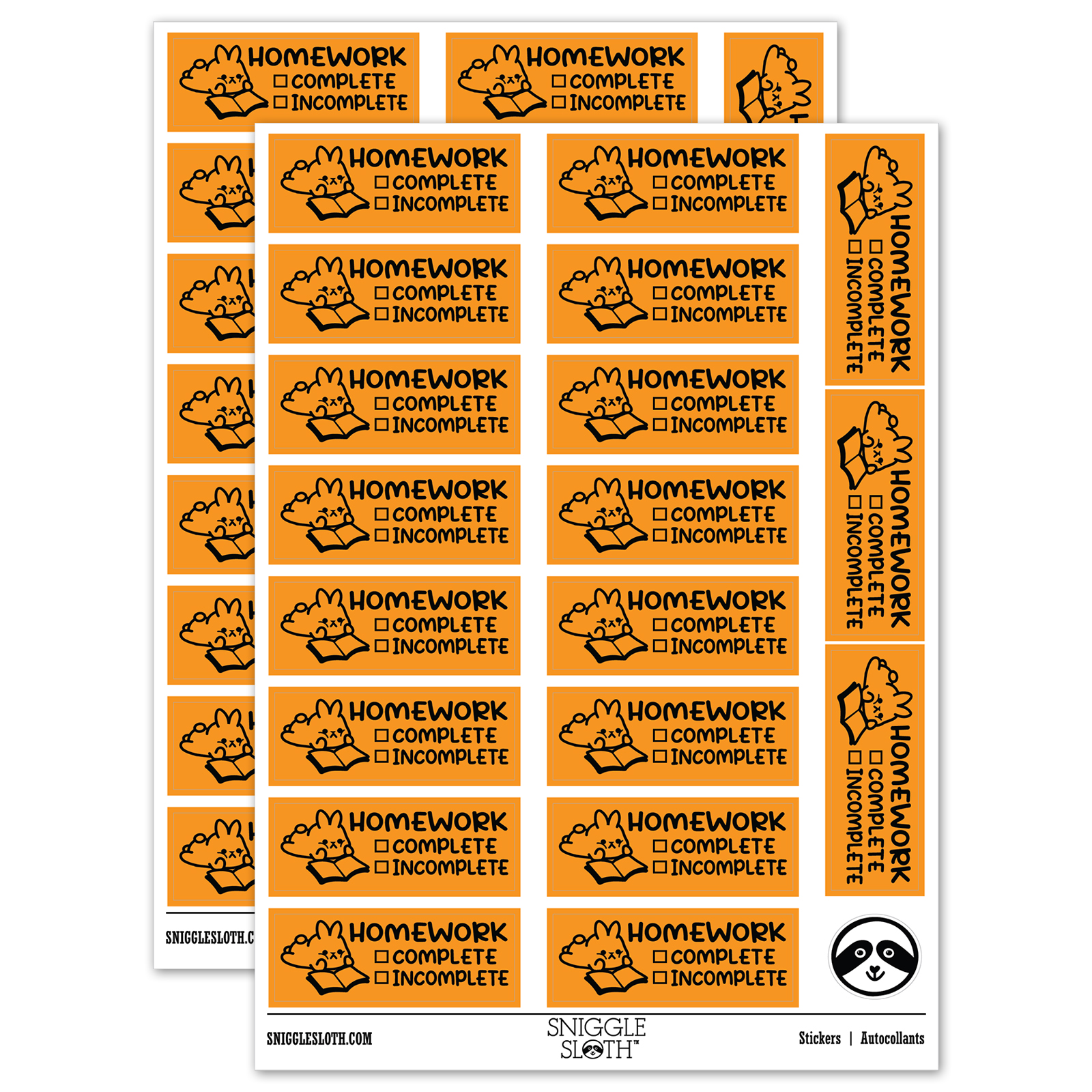 Homework Complete Incomplete Checklist Teacher Student School Sticker ...