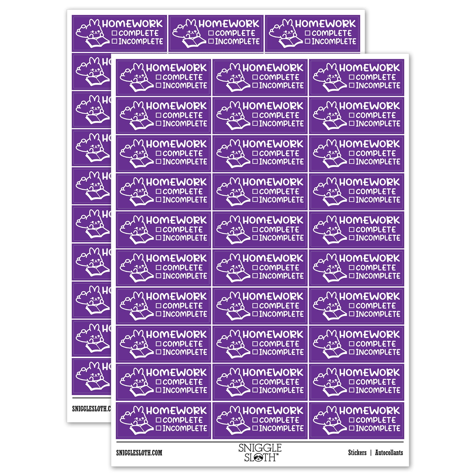 Homework Complete Incomplete Checklist Teacher Student School Sticker ...