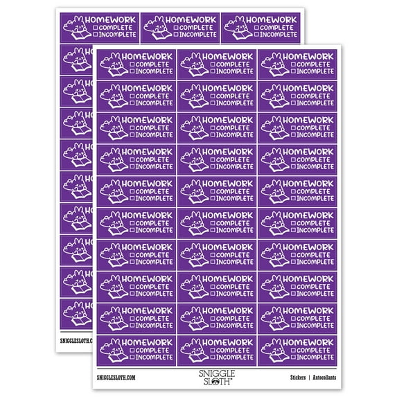 Homework Complete Incomplete Checklist Teacher Student School Sticker ...