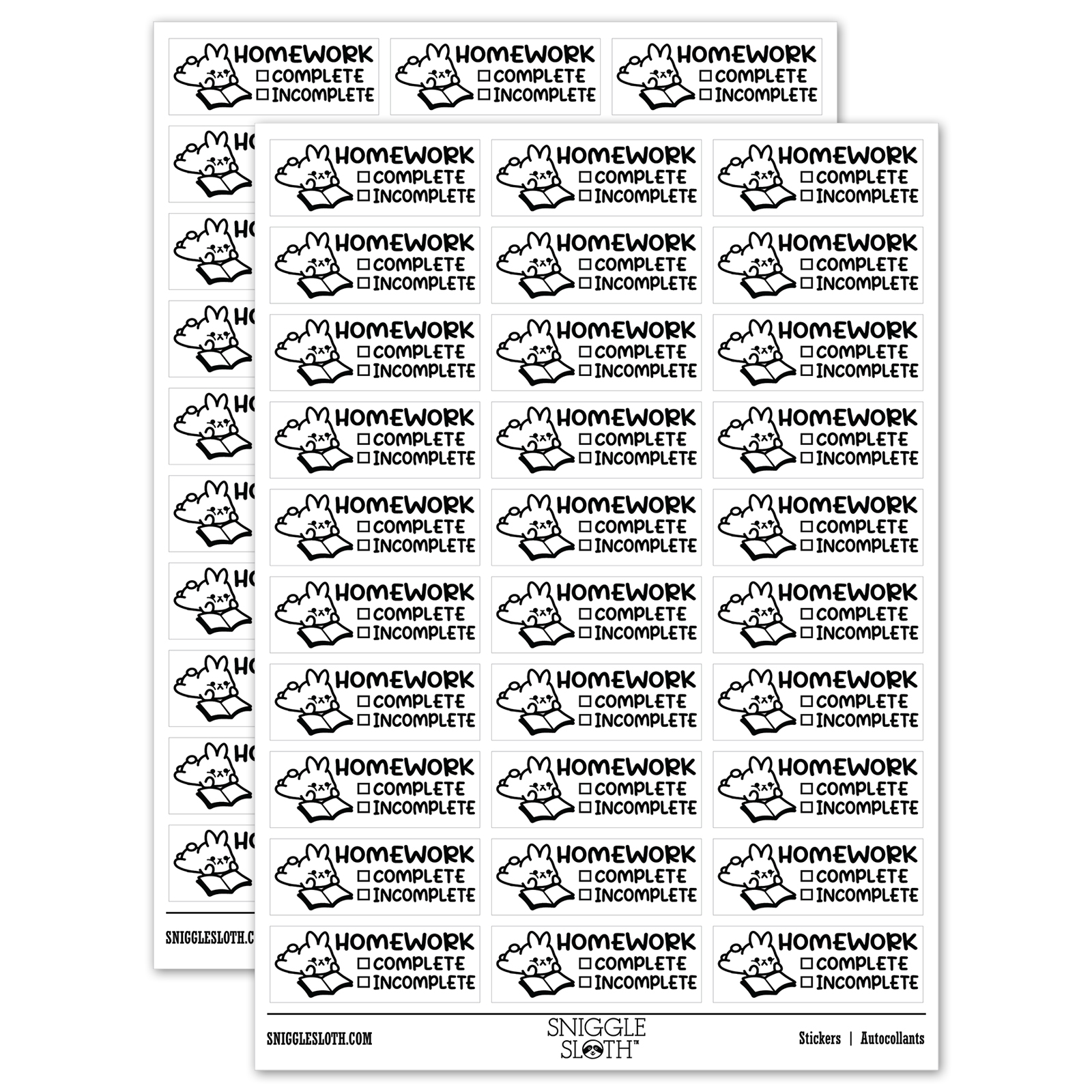 Homework Complete Incomplete Checklist Teacher Student School Sticker ...