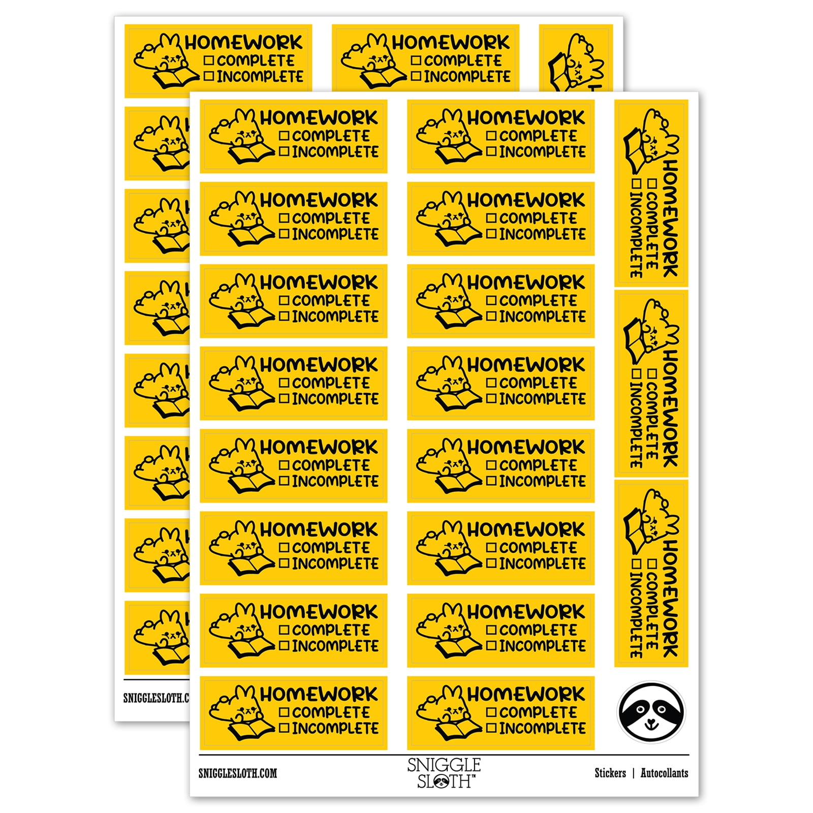 Homework Complete Incomplete Checklist Teacher Student School Sticker ...