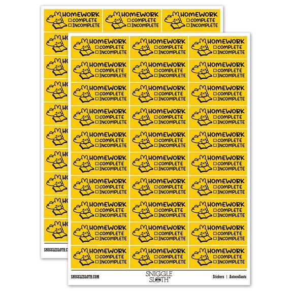 Homework Complete Incomplete Checklist Teacher Student School Sticker ...