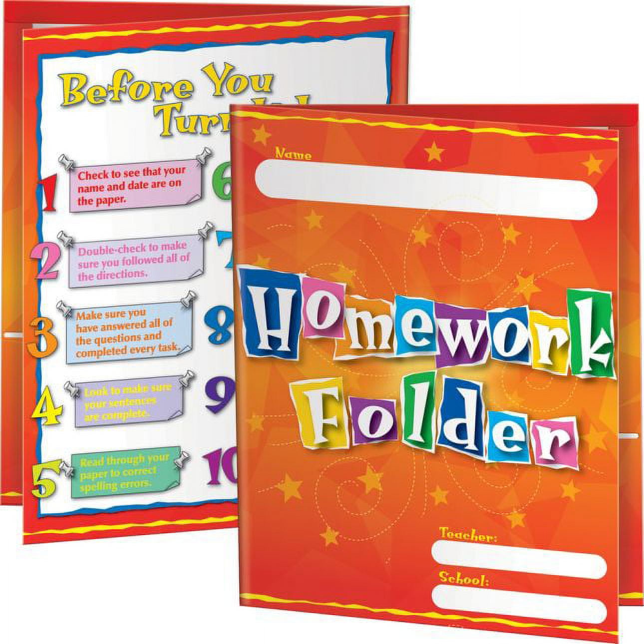 Homework Folders - 12 folders - Walmart.com