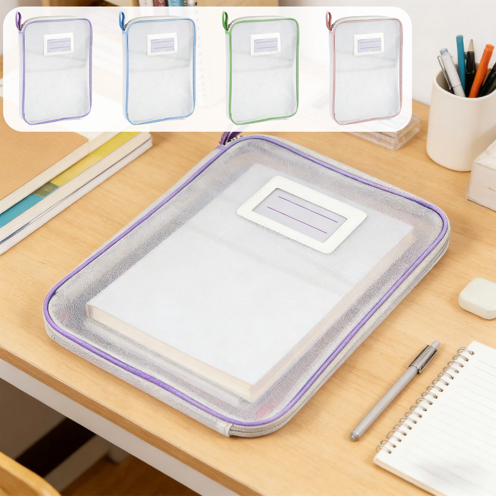 Homework Organizer A4 Size Multi Layer Clear File Bag with Handle for ...