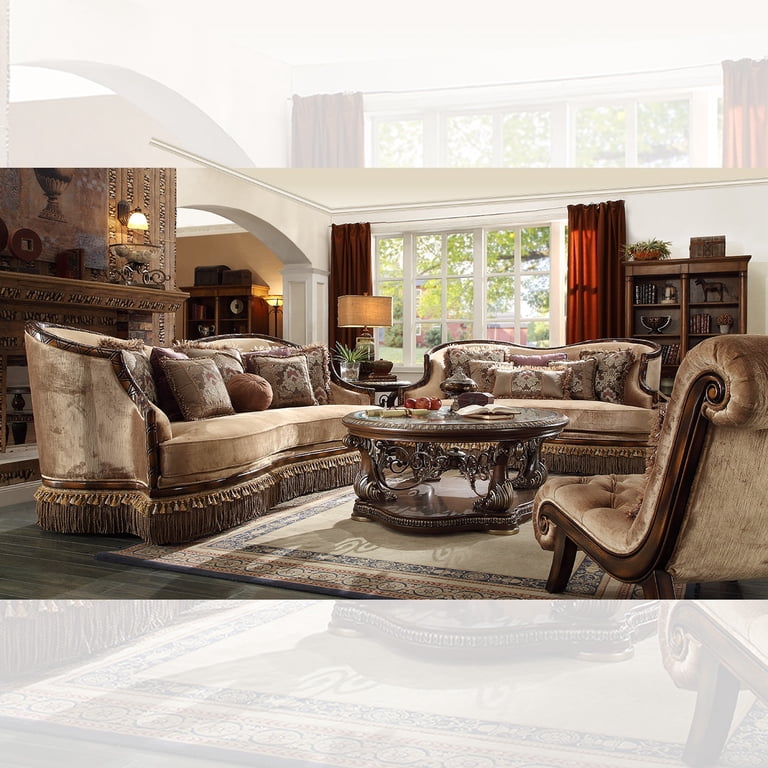 Living Room Set Mahogany