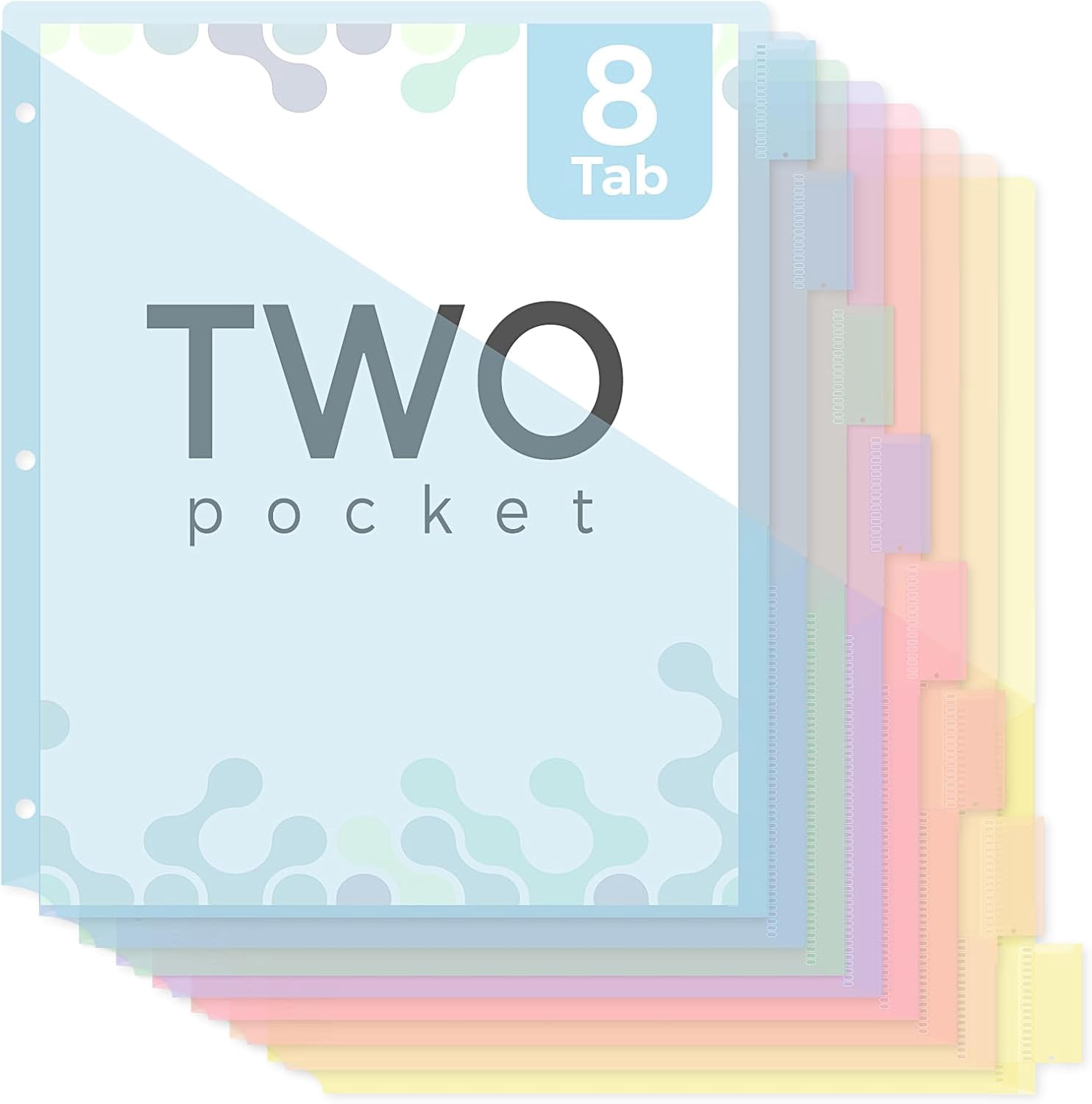 Homey Harvest Binder Dividers with Pockets 8-Tab for 3-Ring Binder ...
