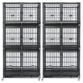 Homey Pet 43 Inch Stackable Heavy Duty 3-Tier Dog Crate Cage Kennel ...