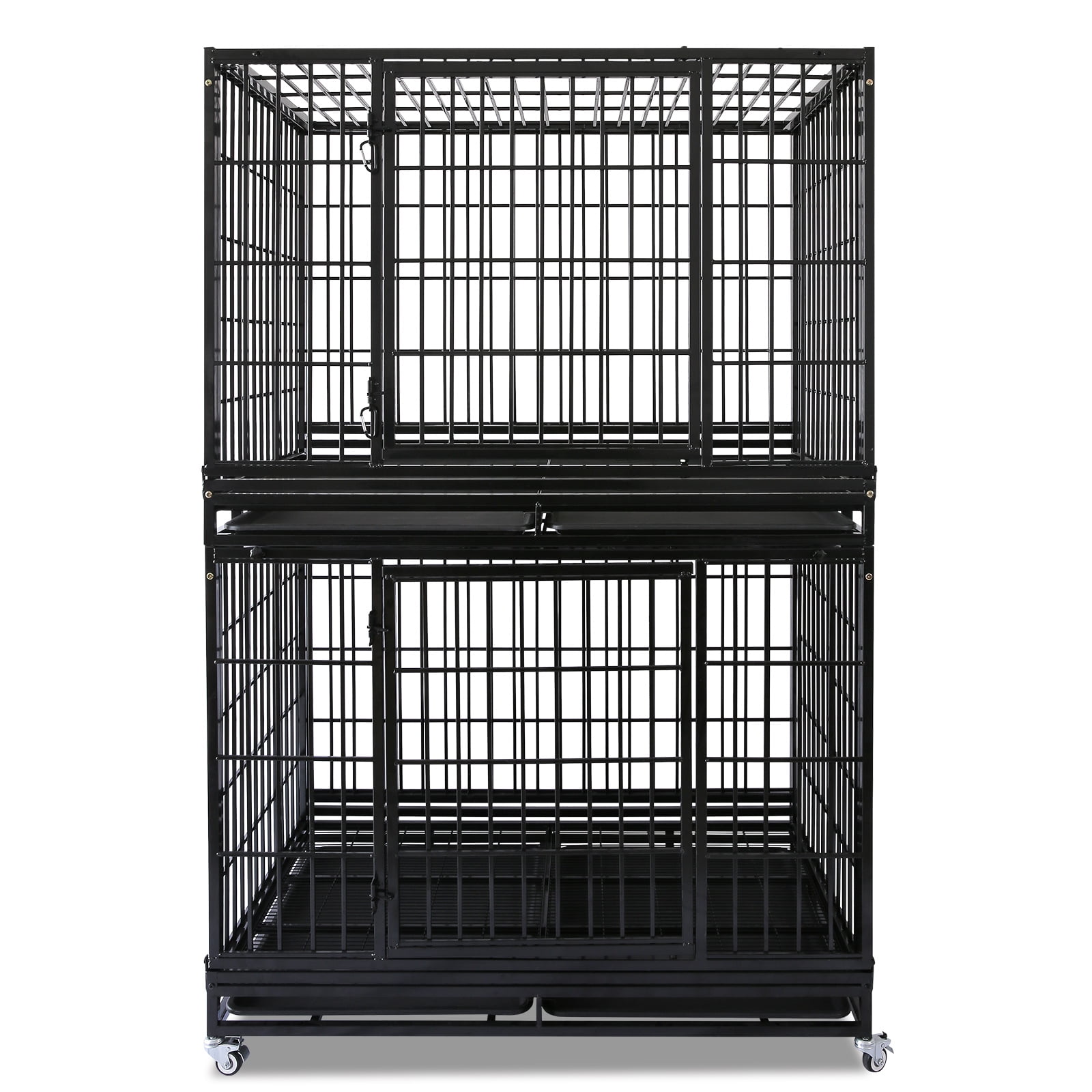 Homey Pet 48 Inch Stackable Heavy Duty Dog Crate Indestructible, Escape ...