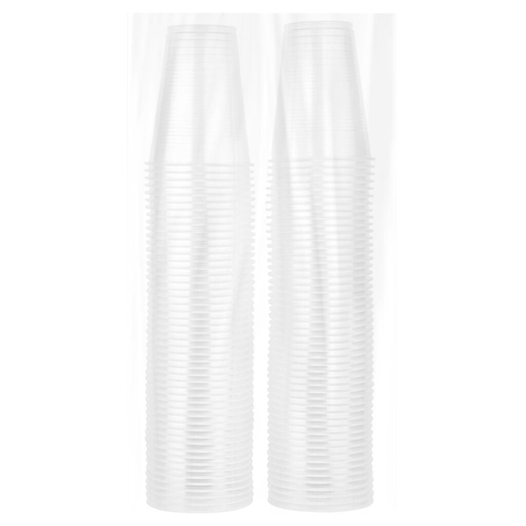 HomeyGear 100 Pack 7 oz Clear Plastic Cups 7 Ounce Disposable Cold ...