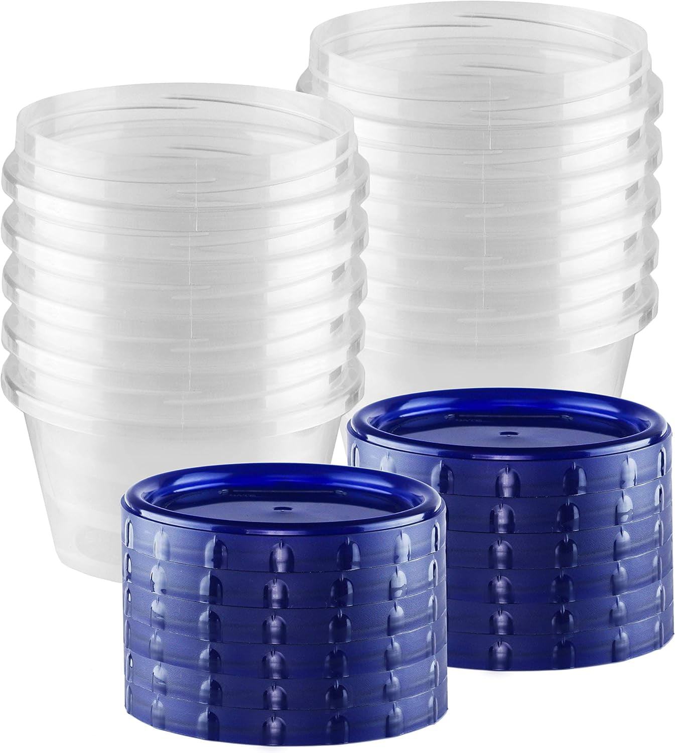HomeyGear Twist Top Blue Plastic Stackable Food Deli Storage 16 Oz ...