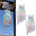 Homeya 2 Pack Reflective Bird Repellent Scare Fake Owl Hanging Discs ...