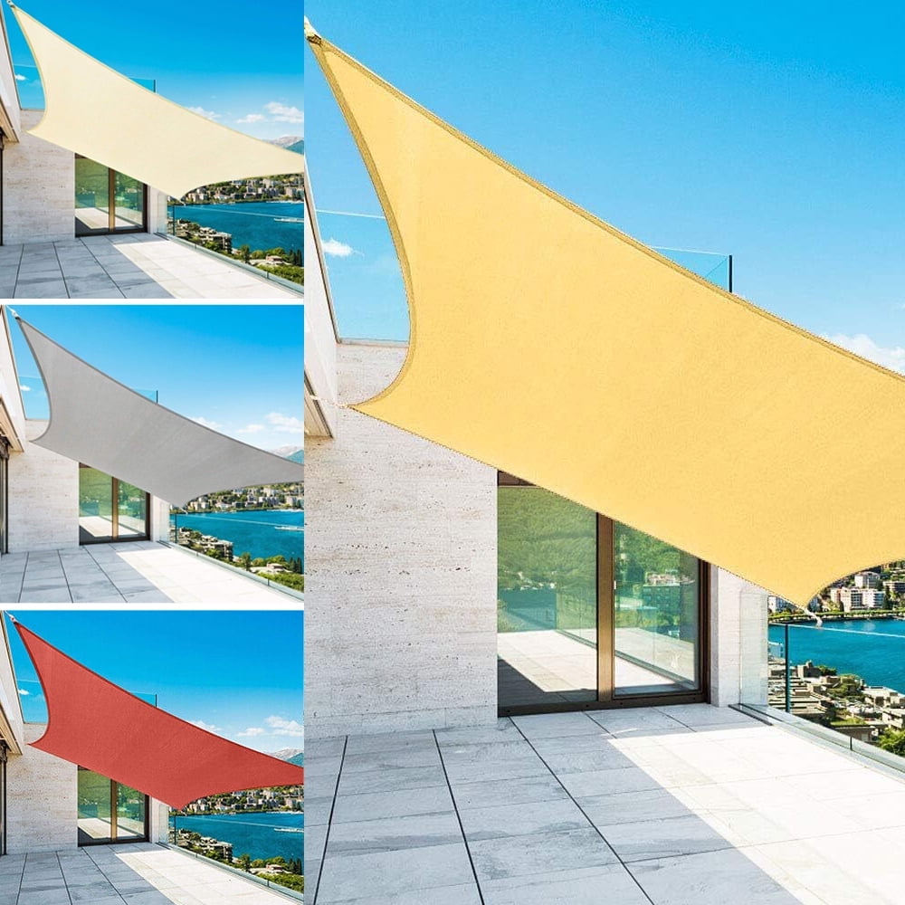 Homeya 4 8' x 12' Sand Triangle Shade Sail, UV Resistant - Walmart.com