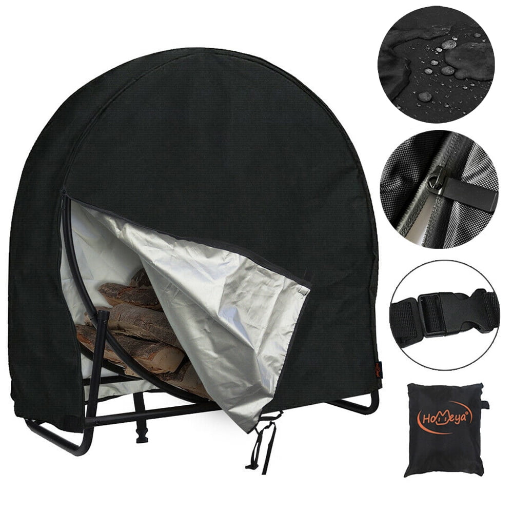 Homeya 40-inch Log Hoop Firewood Rack Cover Outdoor Round Storage ...
