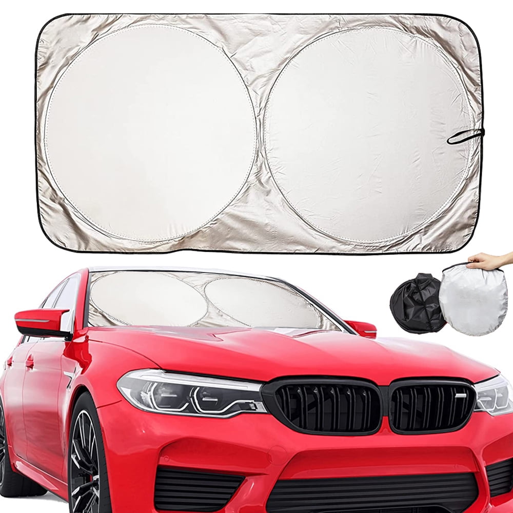 Homeya Extra Large Retractable Car Sun Shade, UV Reflector, Foldable ...