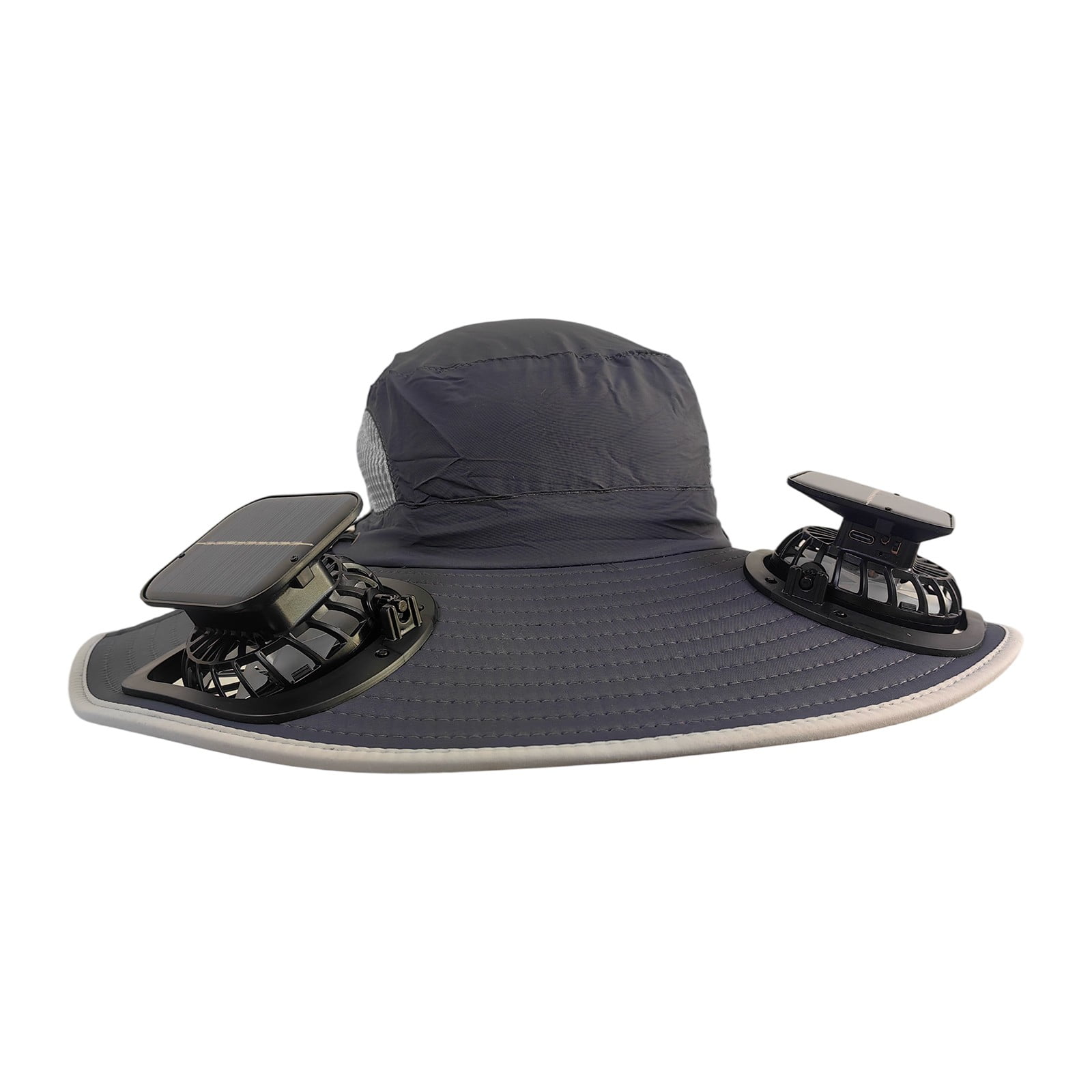 Homeyce Breathable Solar Fan Hat - Wide Brim Cooling Technology with 2 Fans - Solar/USB Powered ...