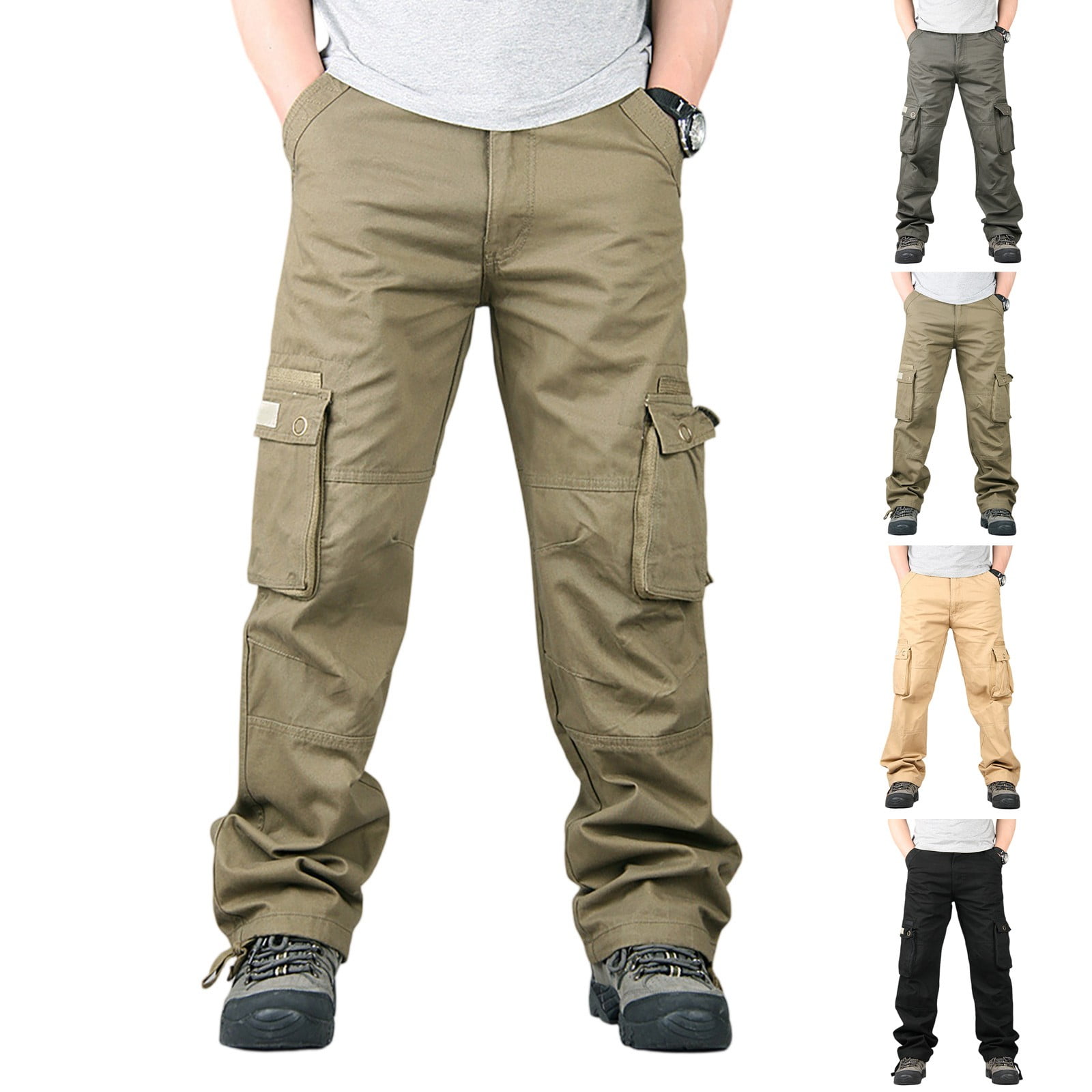 Homeyce Cargo Pants for Men Durable Ripstop Elastic Waist Cargo Pants ...