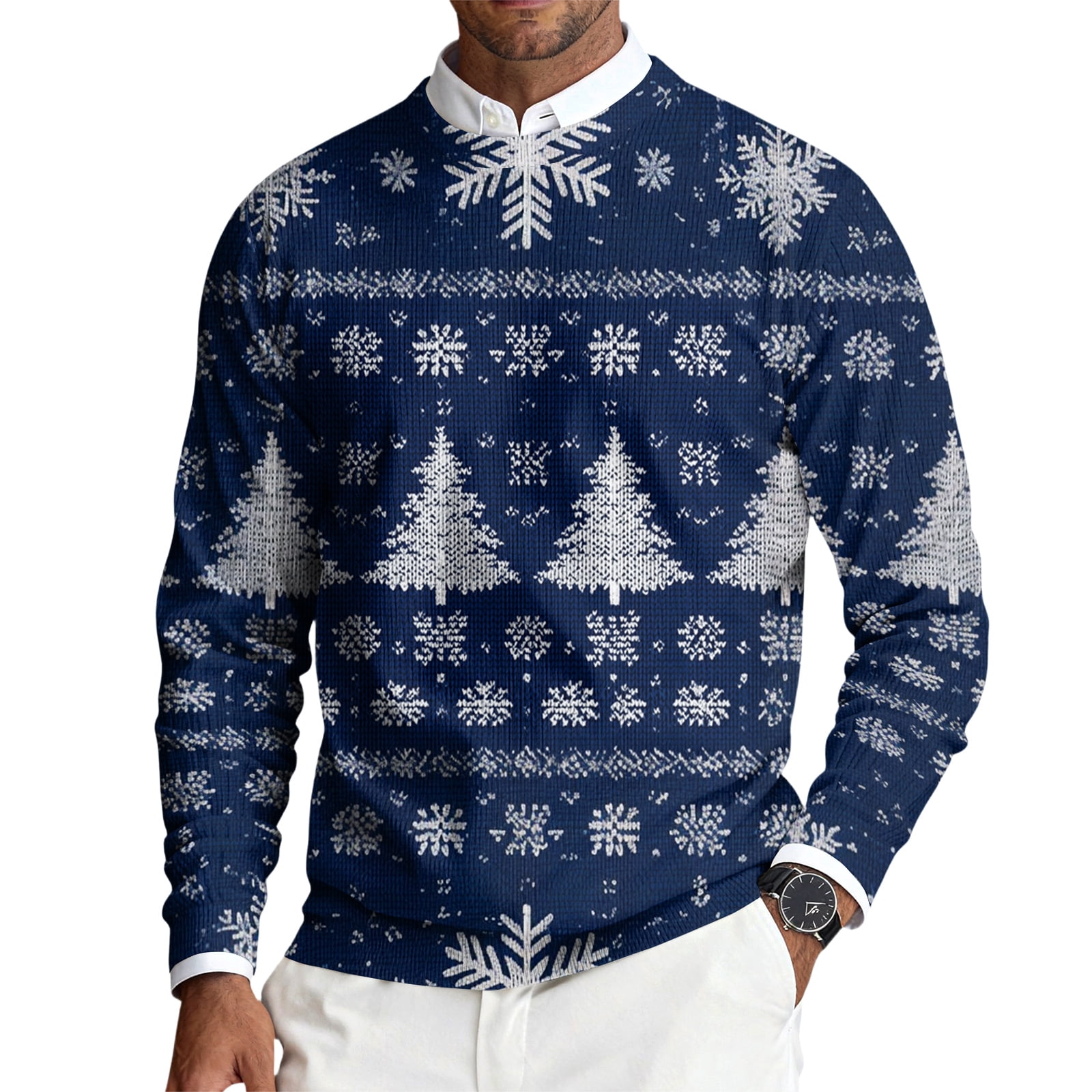 Homeyce Christmas Sweater Men Crew Neck Soft Knitted Sweaters Fall ...