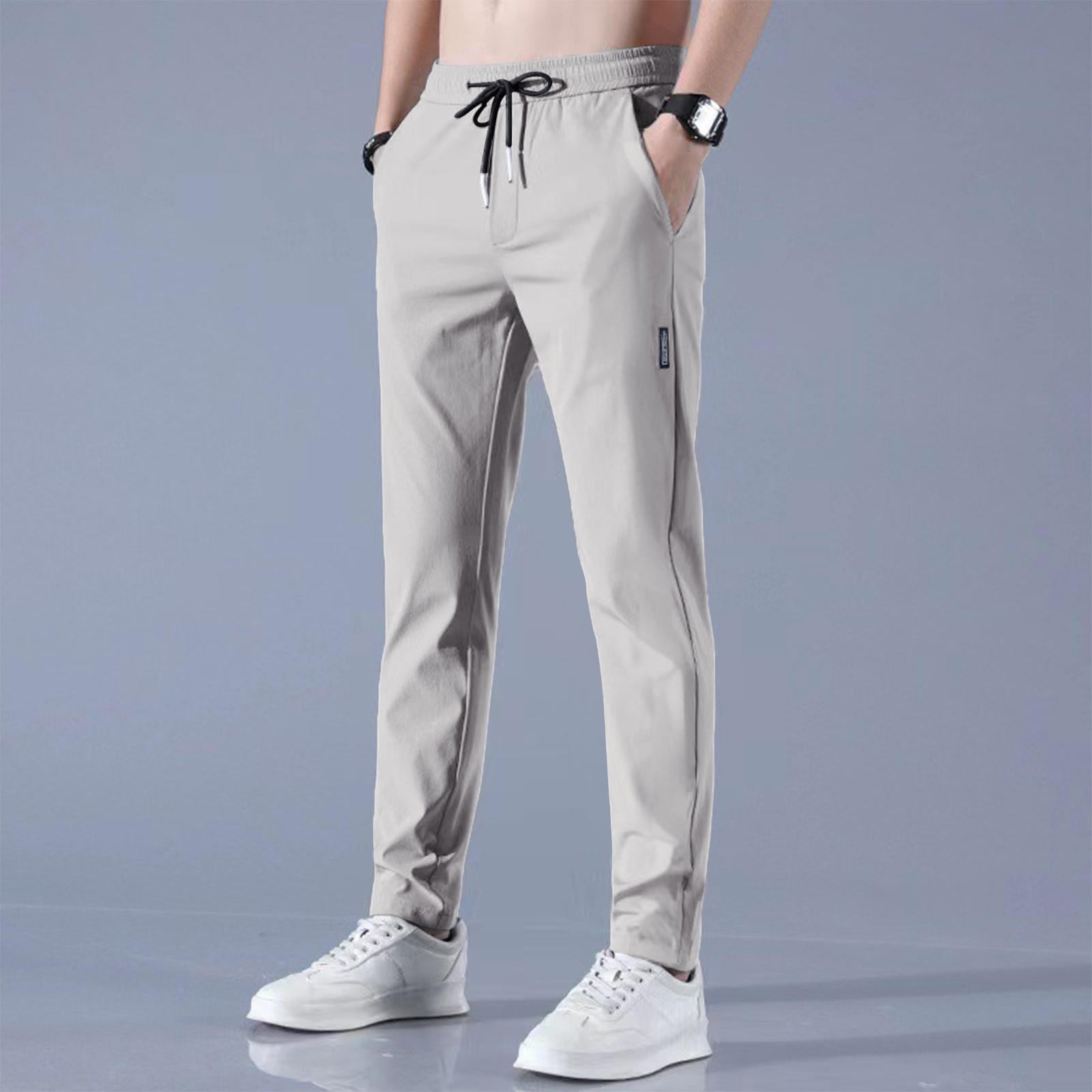 Homeyce Glide Pants Men Ultra Stretch Quick Dry Elastic Waist Pants ...