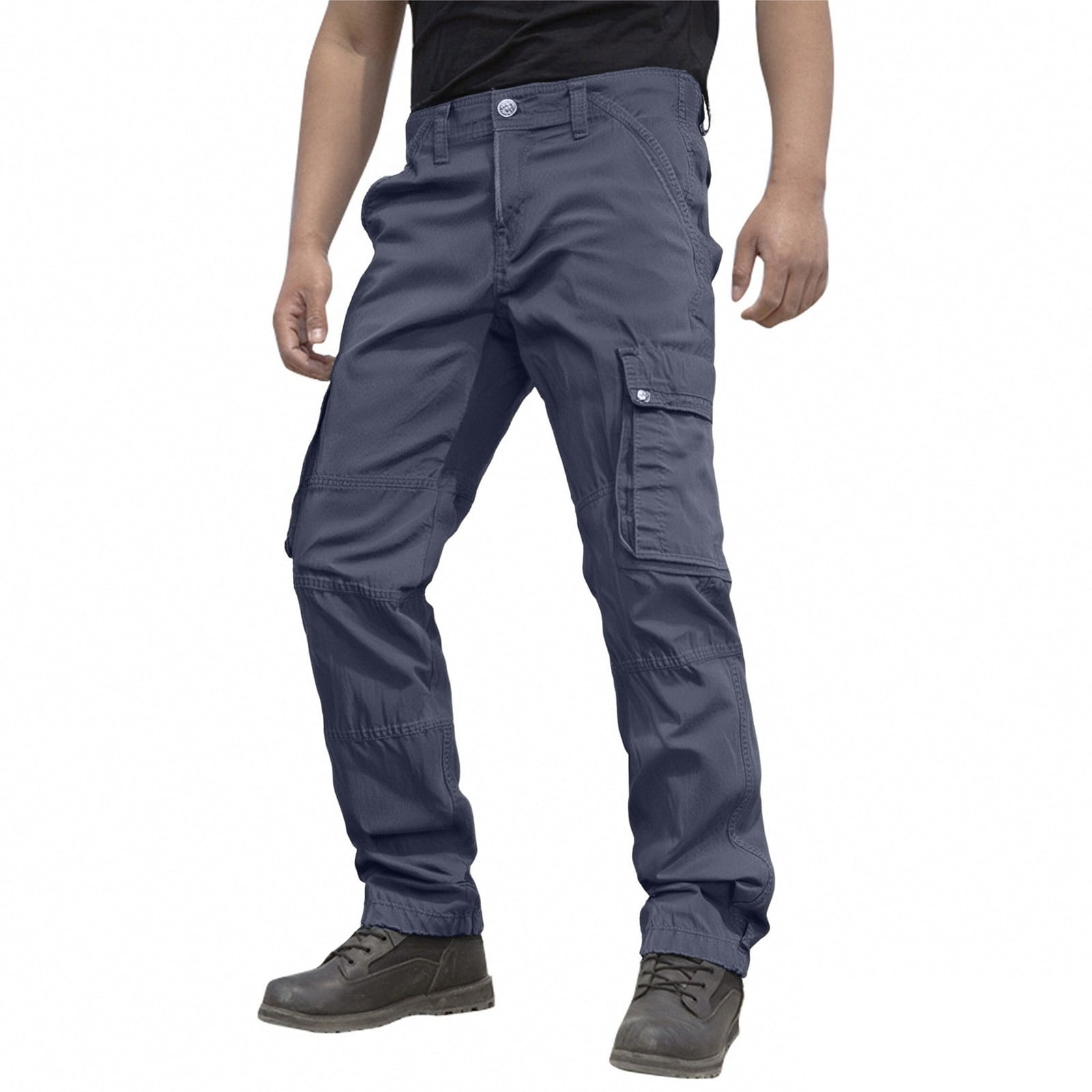 Homeyce Men's Cargo Pants Durable Ripstop Elastic Waist Pants ...