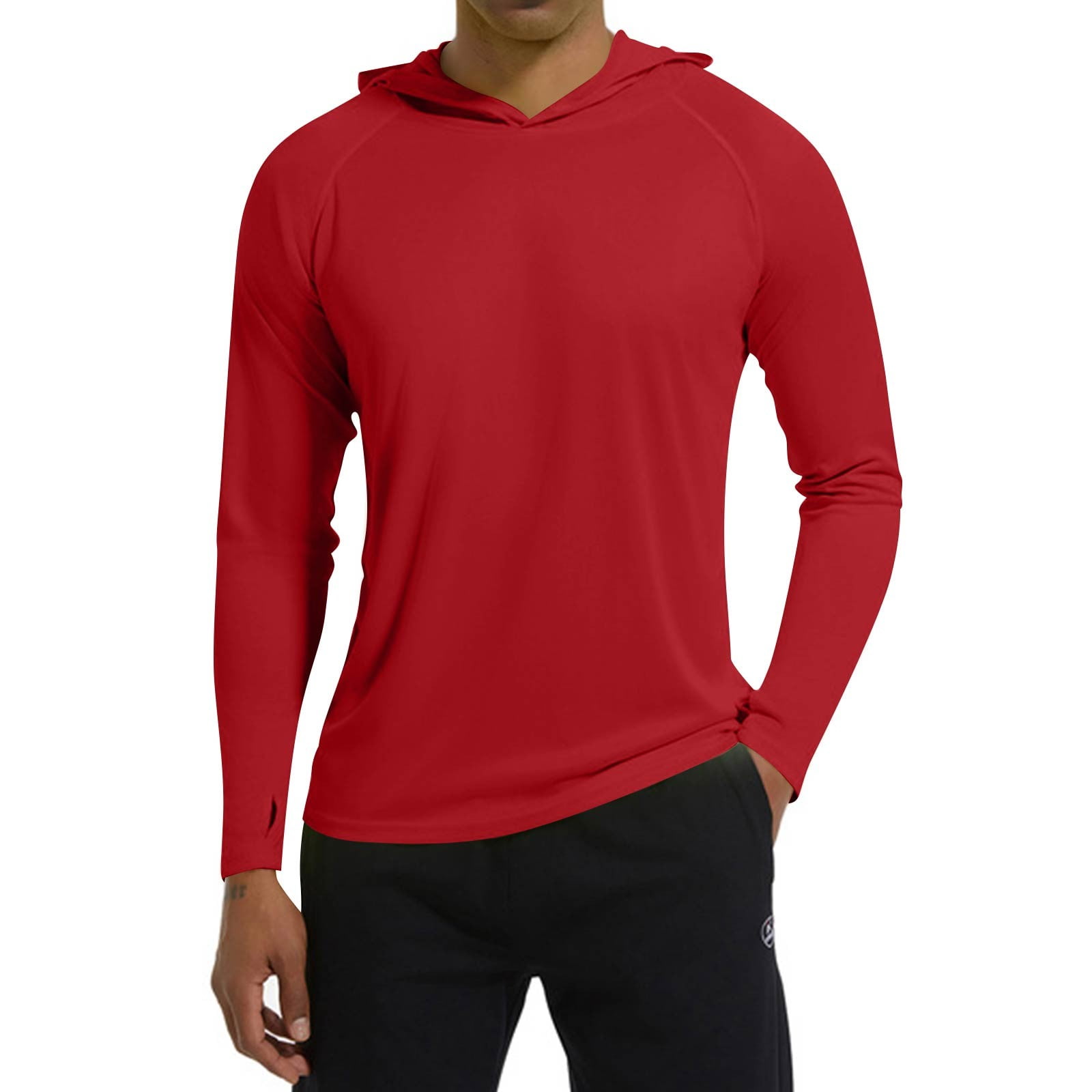 Homeyce Men's Hooded Long Sleeve UPF 50+ Shirt Uv Protection Fishing ...