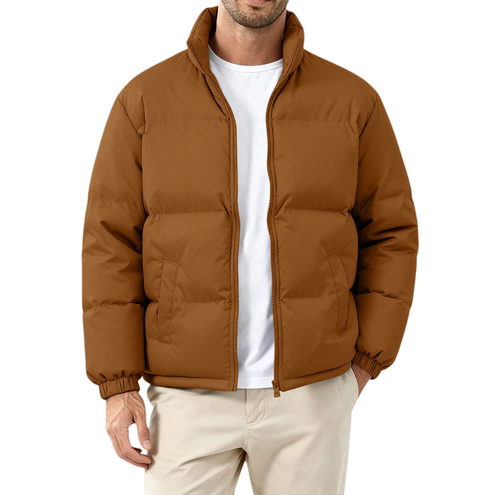 Homeyce Men's Puffer Jackets Water-Resistant Windproof Quilted Puffy ...
