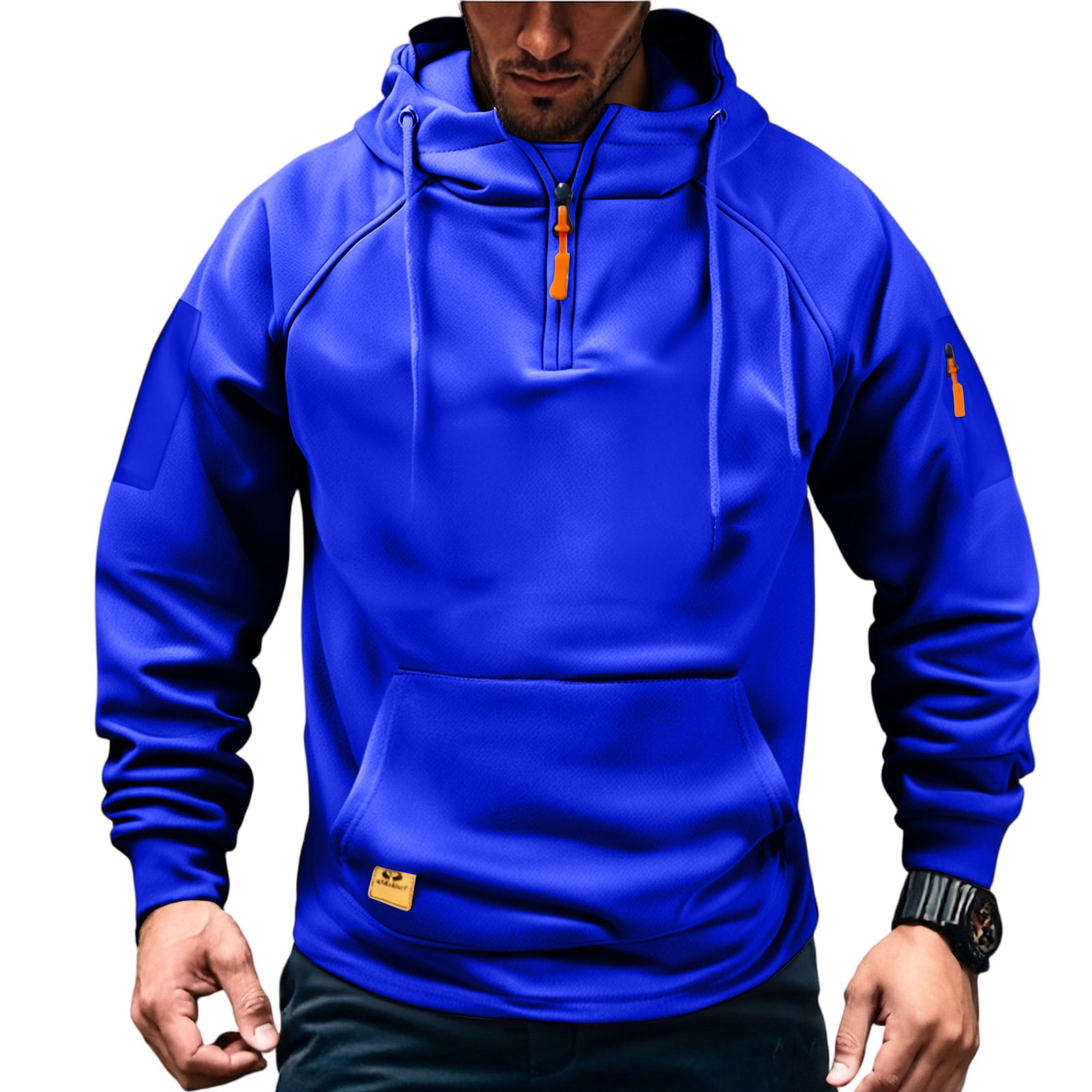 Homeyce Men's Quarter Zip Up Hoodie Long Sleeve Drawstring Hoodies with ...