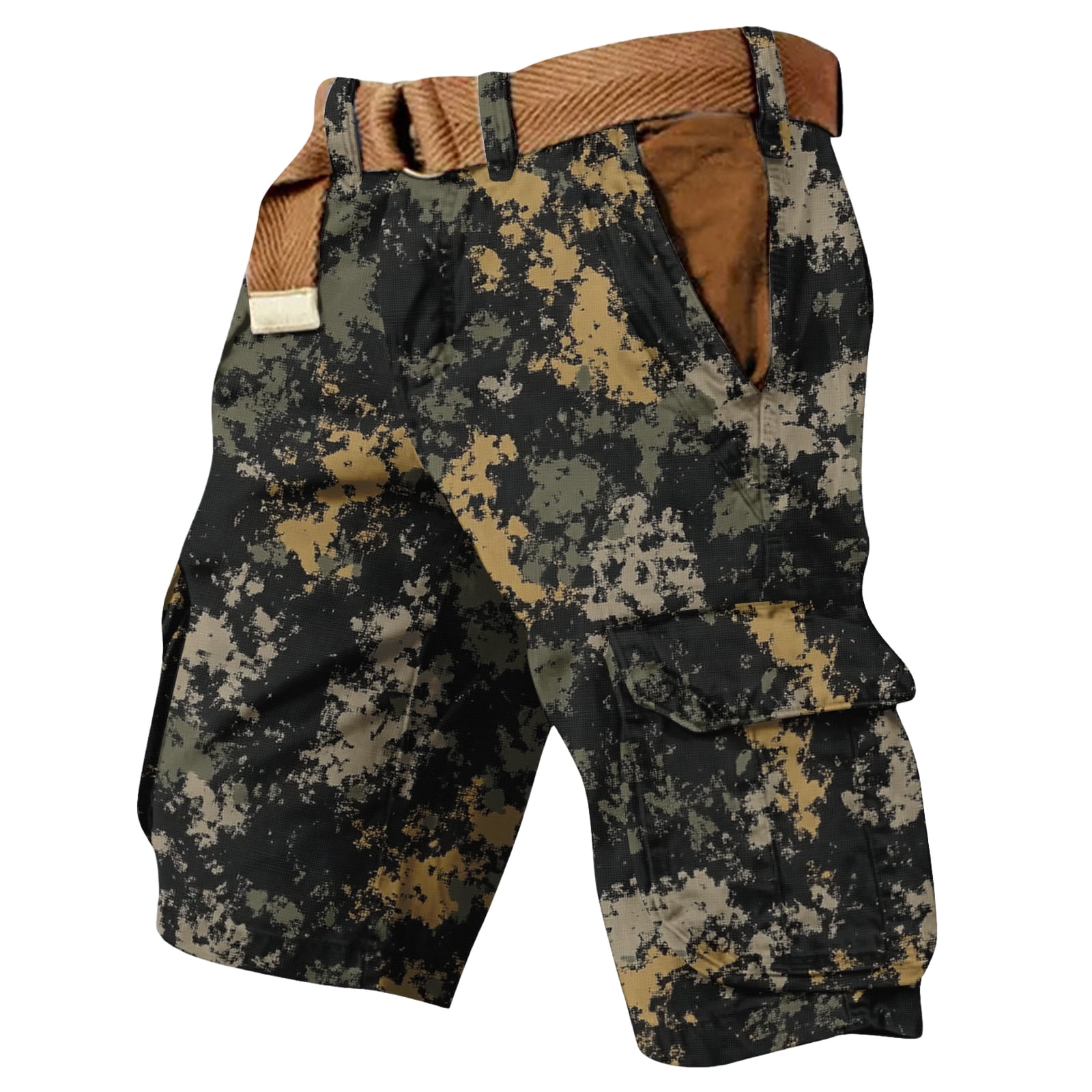 Homeyce Men's Stretch Cargo Shorts Elastic Waist Drawstring Shorts ...