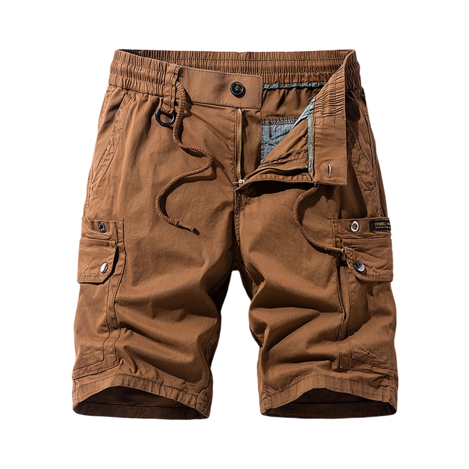 Homeyce Mens Cargo Shoes Knee Length Elastic Waist Cargo Pants Classic ...