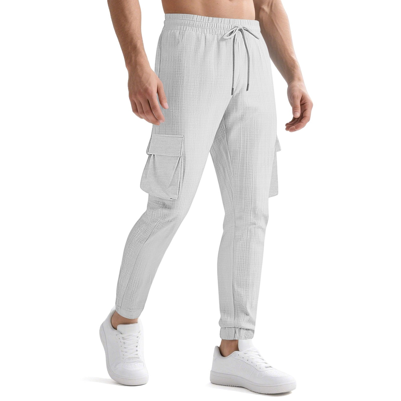 Homeyce Mens Cargo Work Pants Waterproof Ripstop Pants Elastic Waist ...