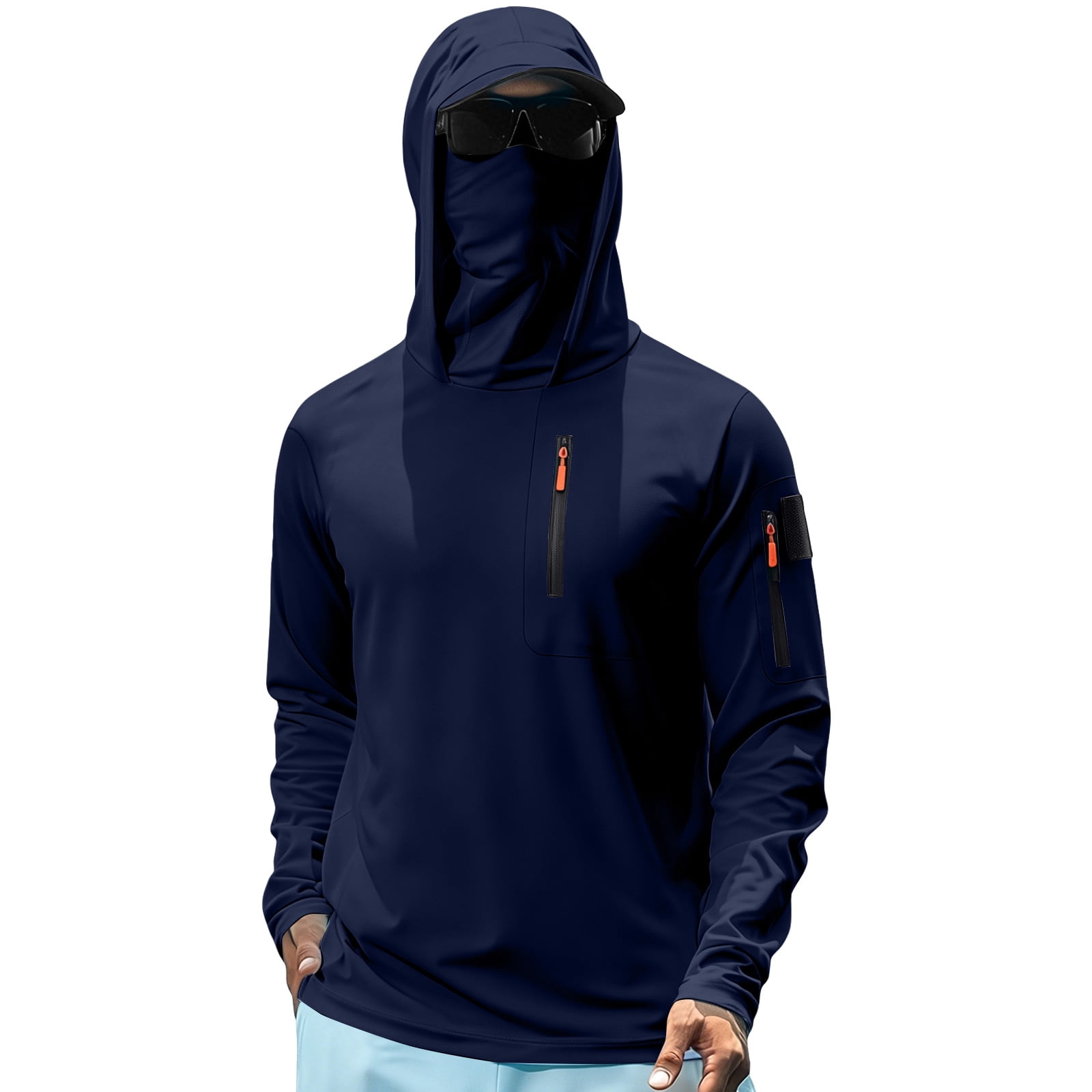 Homeyce Mens Hooded Sun Shirt UV Spf Upf 50+ Rash Guard Sun Shirts Long ...